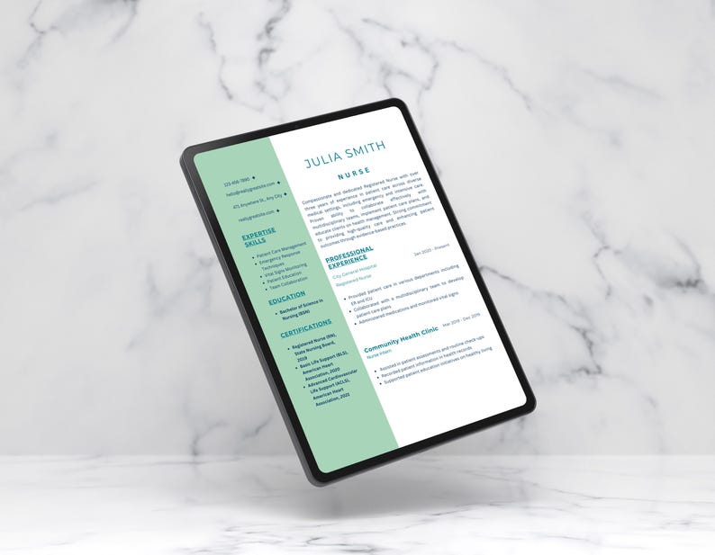 Nurse Resume Template - Etsy