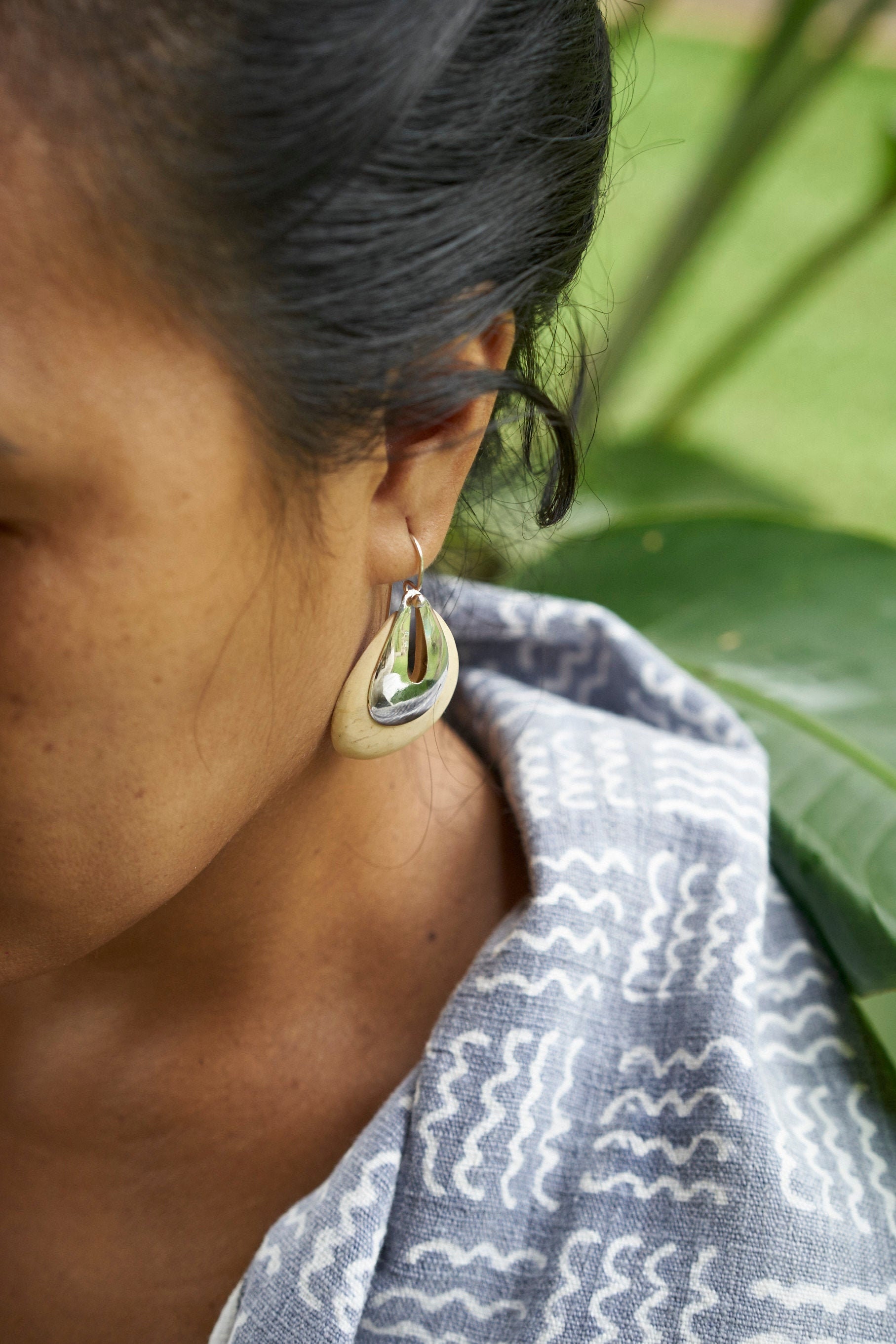 Caribbean Silver Earrings, Handmade With Coconut Shell and Recycled ...