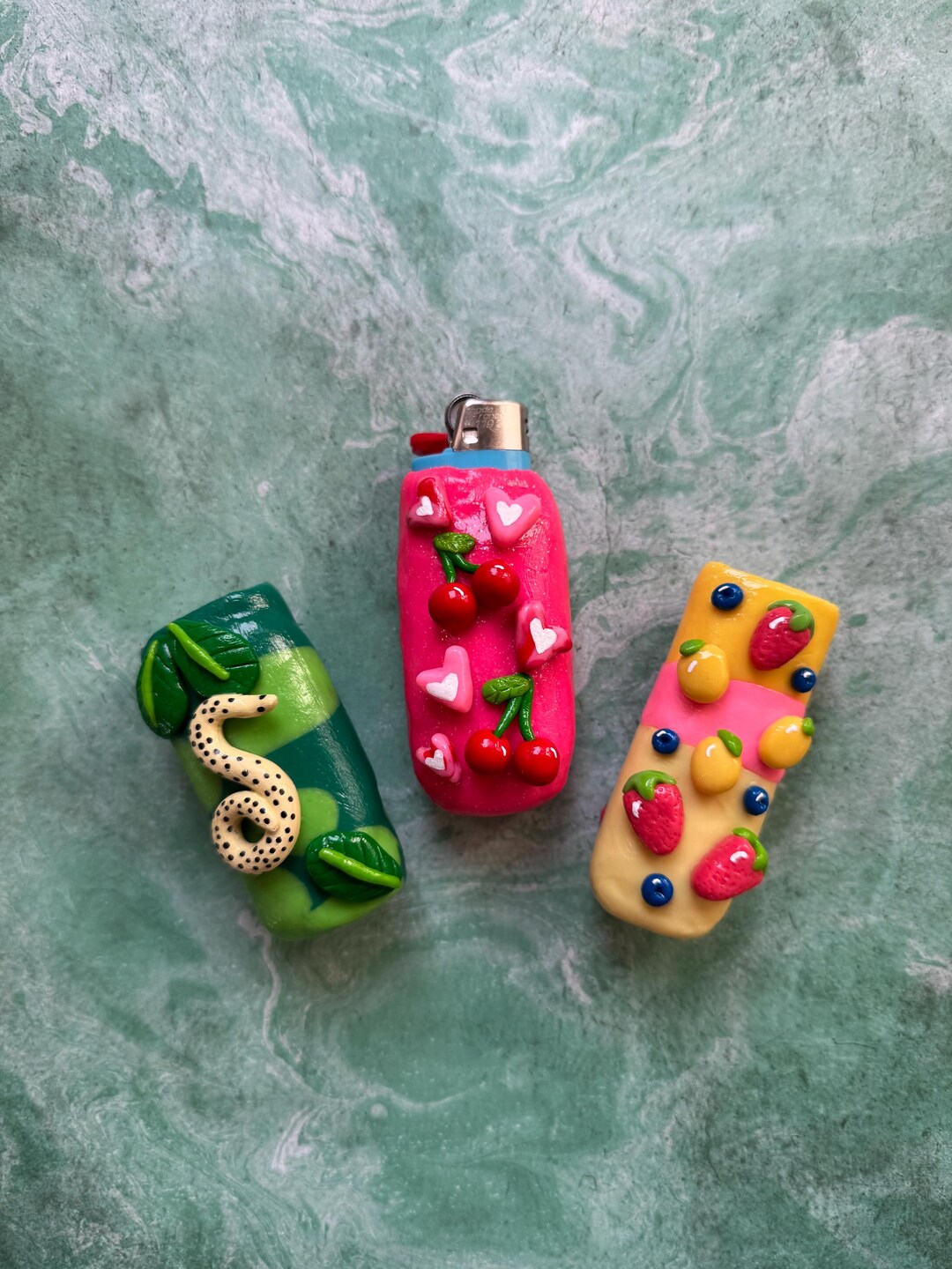 Lighter Cases Polymer Clay, Fun & Quirky Unique Gift. Valentines, Fruit ...