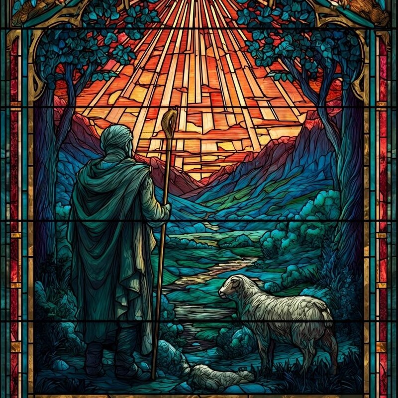 Psalm 23 Stain Glass - Etsy