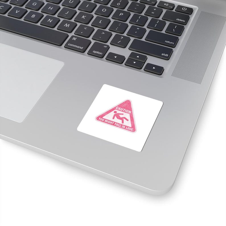 Caution You Might Fall in Love Stickers | Pink Caution Sign Kiss-cut - Etsy