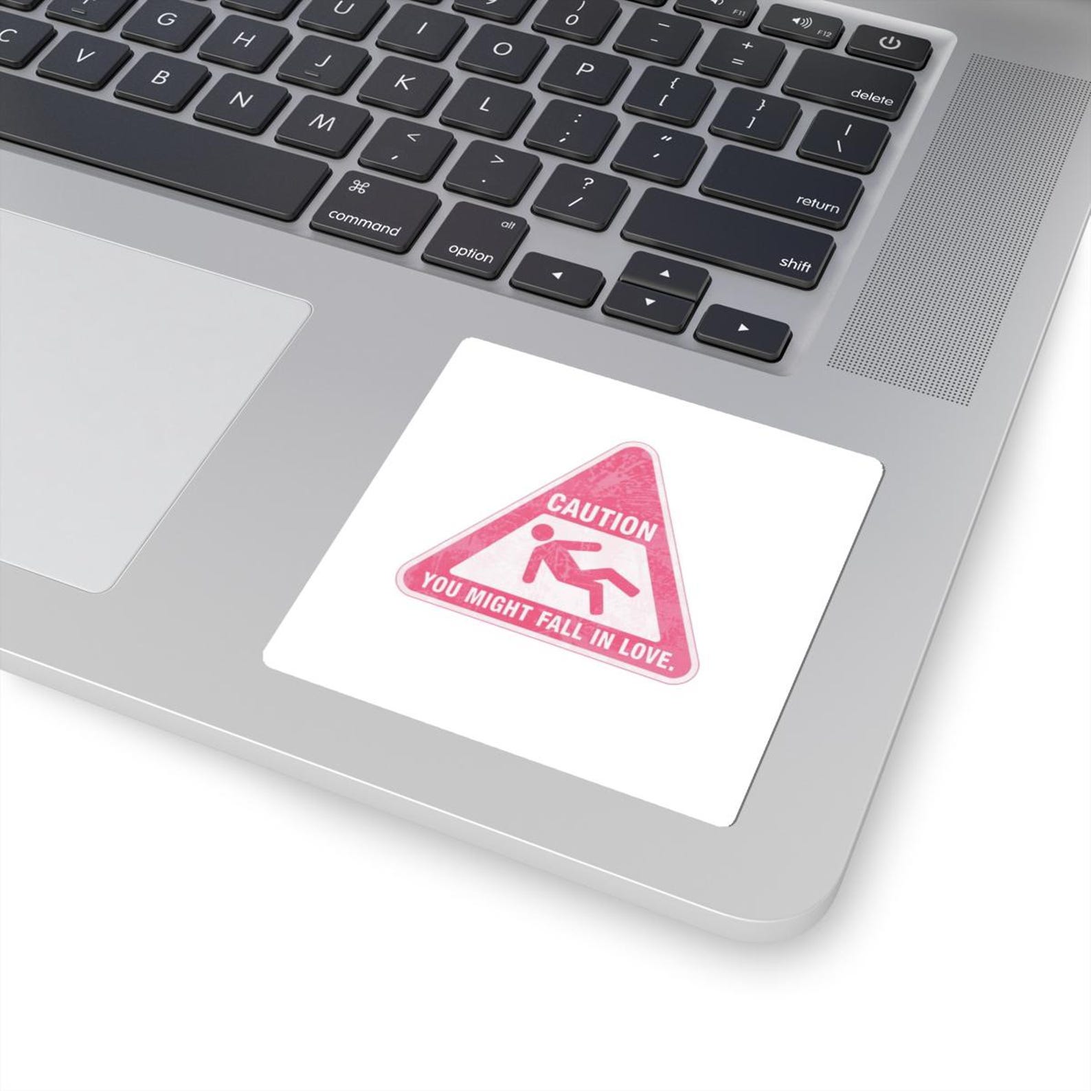 Caution You Might Fall in Love Stickers | Pink Caution Sign Kiss-cut - Etsy
