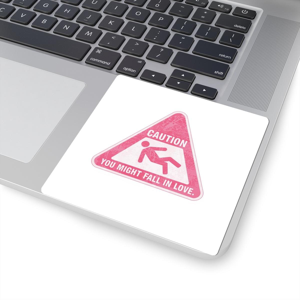 Caution You Might Fall in Love Stickers | Pink Caution Sign Kiss-cut - Etsy