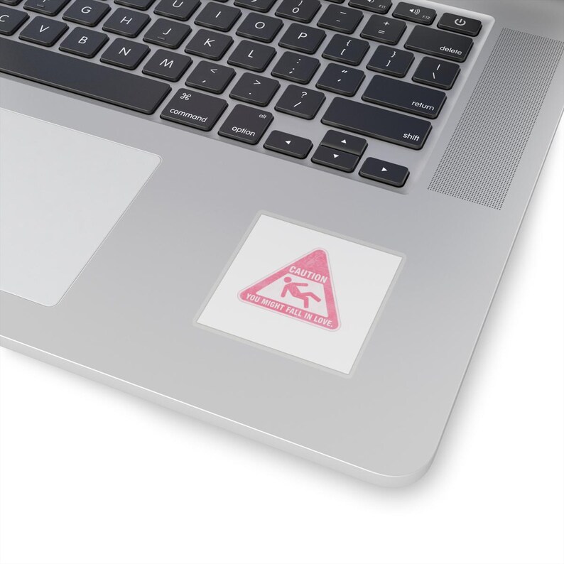 Caution You Might Fall in Love Stickers | Pink Caution Sign Kiss-cut - Etsy