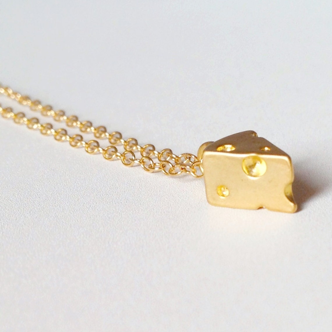 Gold Cheese Charm Necklace Gold Cheese Necklace Cheese Fiend Necklace ...