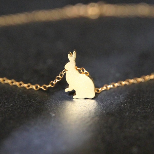 Gold Bunny Necklace - Etsy