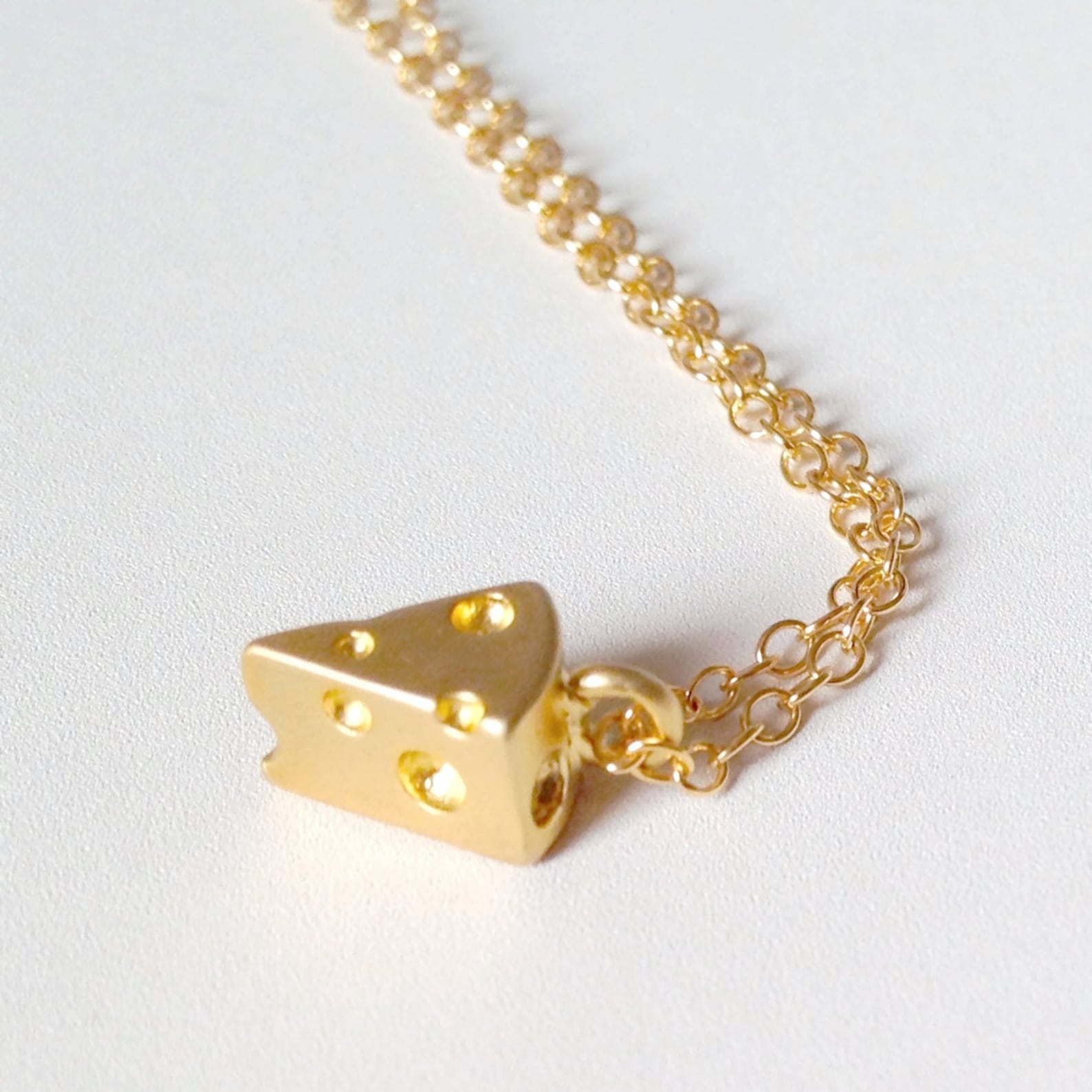 Gold Cheese Charm Necklace Gold Cheese Necklace Cheese Fiend Necklace ...
