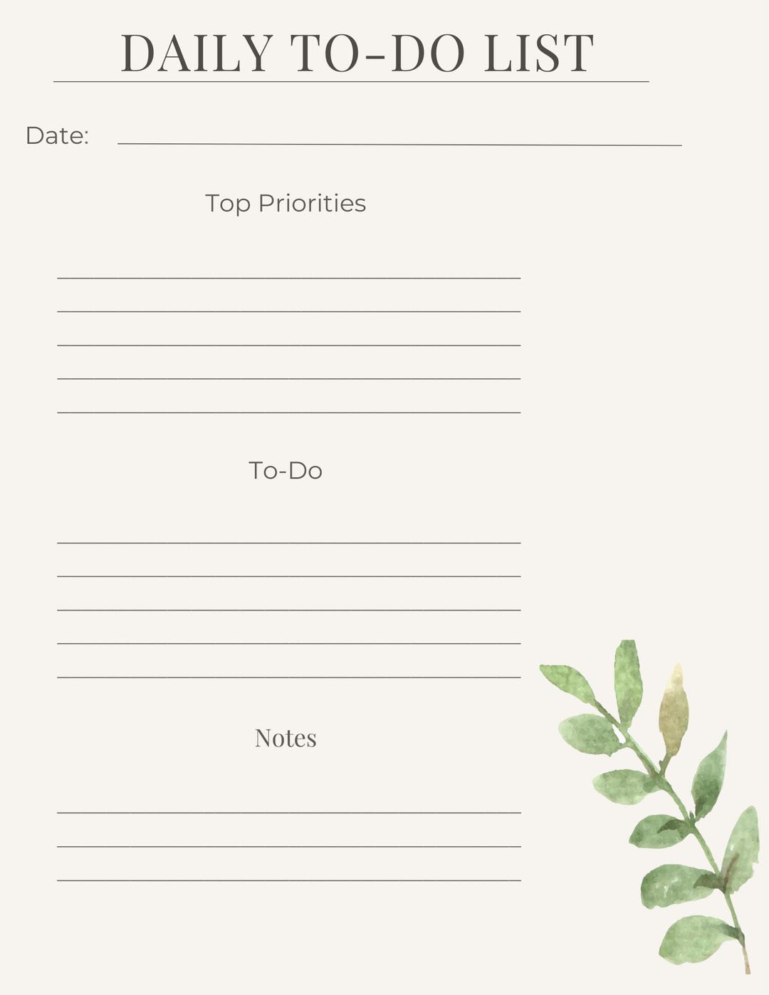 Minimal to Do List Printable Simple Task Planner Instant Download PDF ...