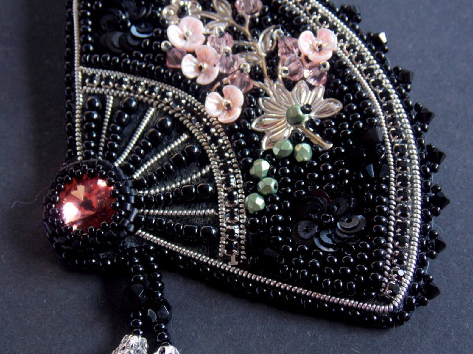 DIY ,KIT, Pattern, Tutorial and Materials , Japanese Fan Brooch ...