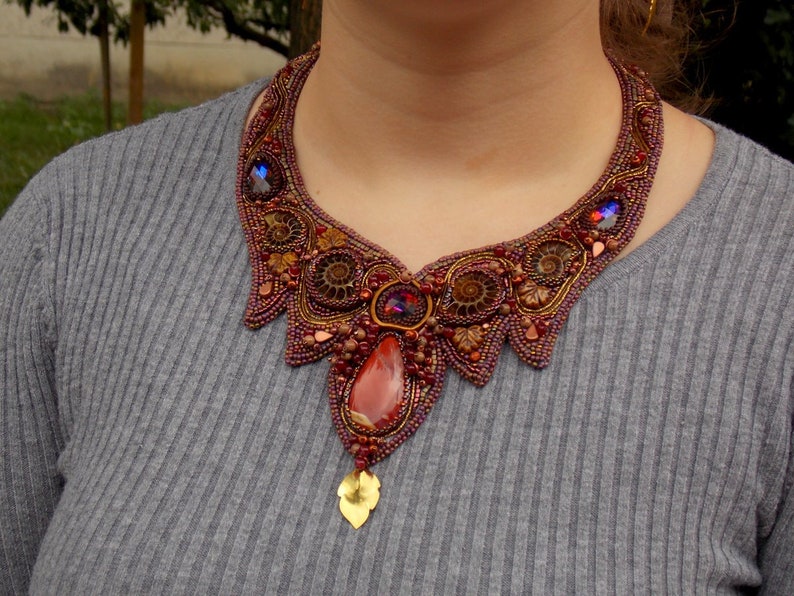 Hawthorn Autumn Colors Fall Style Collar Necklace and - Etsy