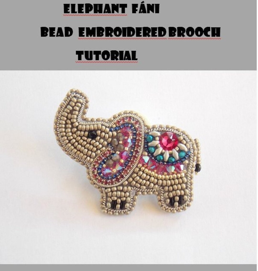 DIY ,KIT, Pattern, Tutorial and Materials, Elephant Brooch Tutorial ...