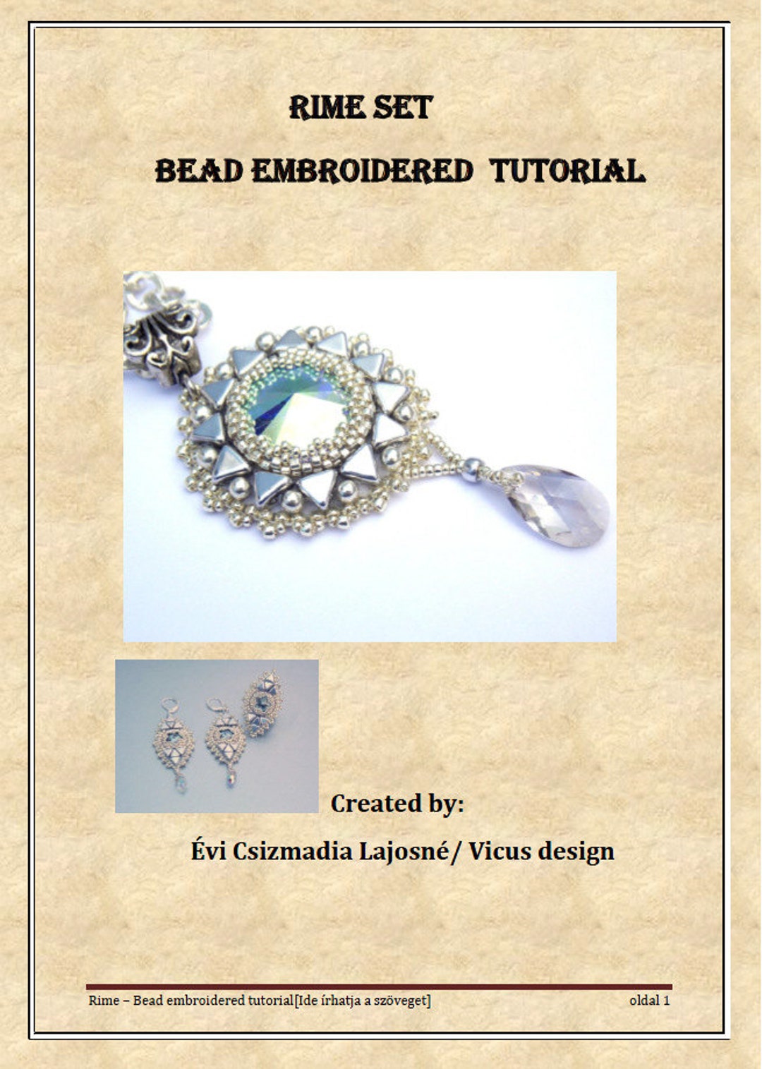 Tutorial , Pattern, Bead Embroidery ,beading Pattern , Instructions ...