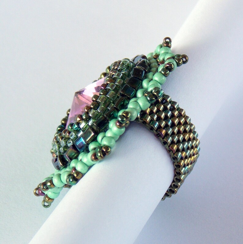 Tutorial ,pattern, Bead Embroidery ,beading Pattern , Instructions Only , Lace Ring, Ring ...