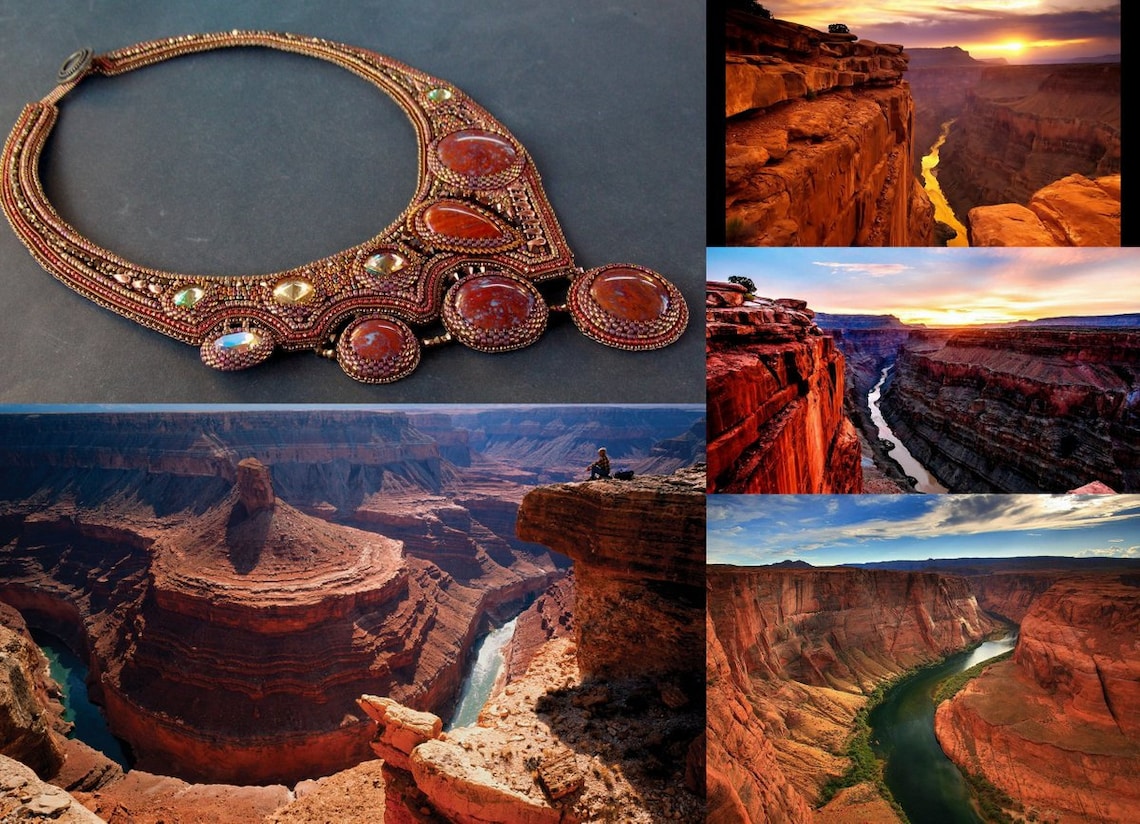 Grand Canyon Collar Necklace Swarovski Jewelry Agate - Etsy