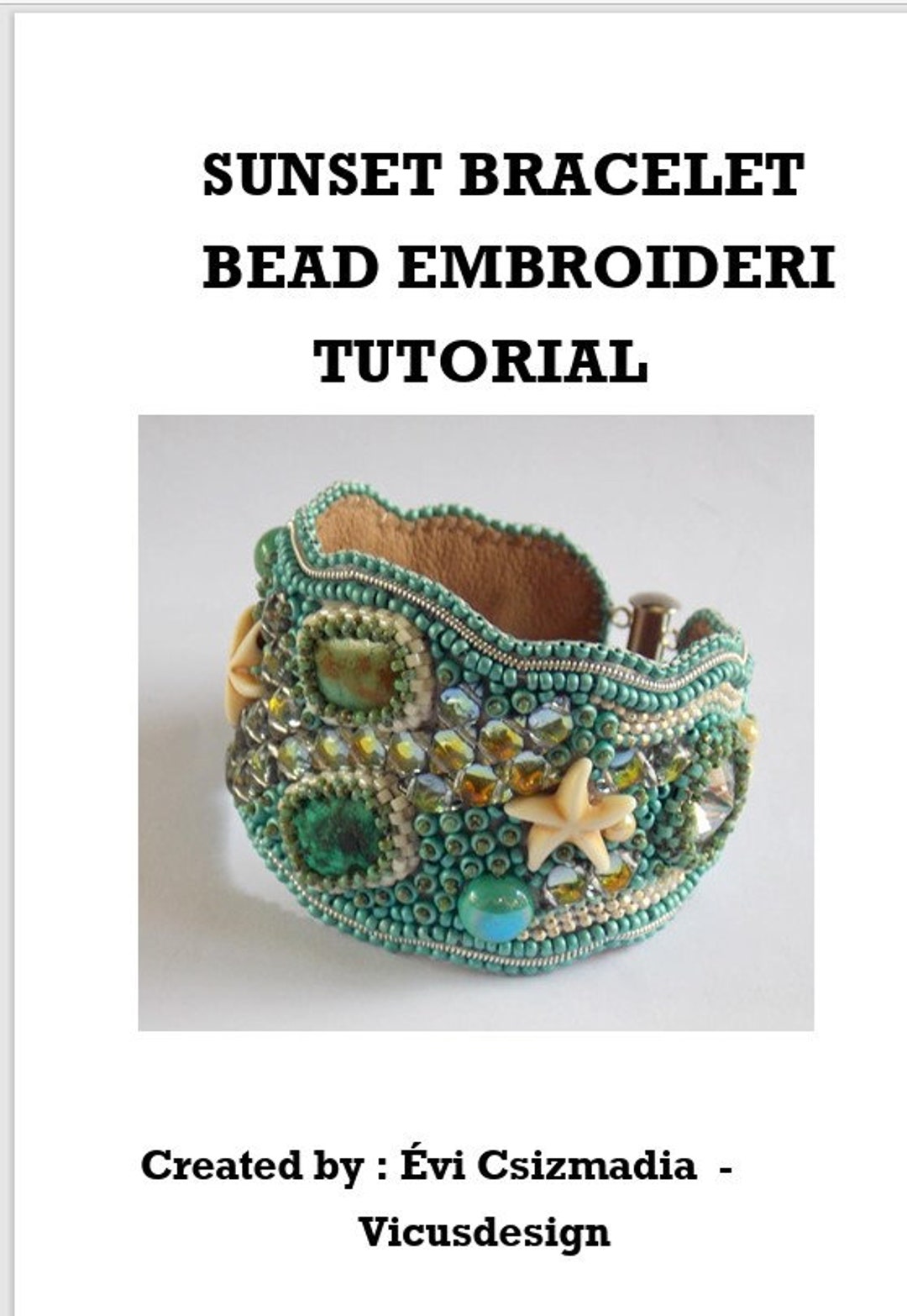 Sunset Bracelet DIY , KIT, Pattern, Tutorial and Materials, Bead Embroidery ,beading Pattern ...