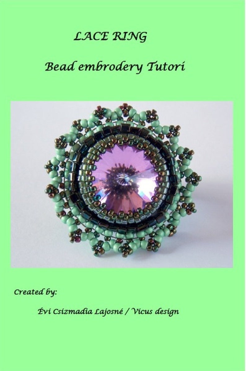 Tutorial ,pattern, Bead Embroidery ,beading Pattern , Instructions Only , Lace Ring, Ring ...
