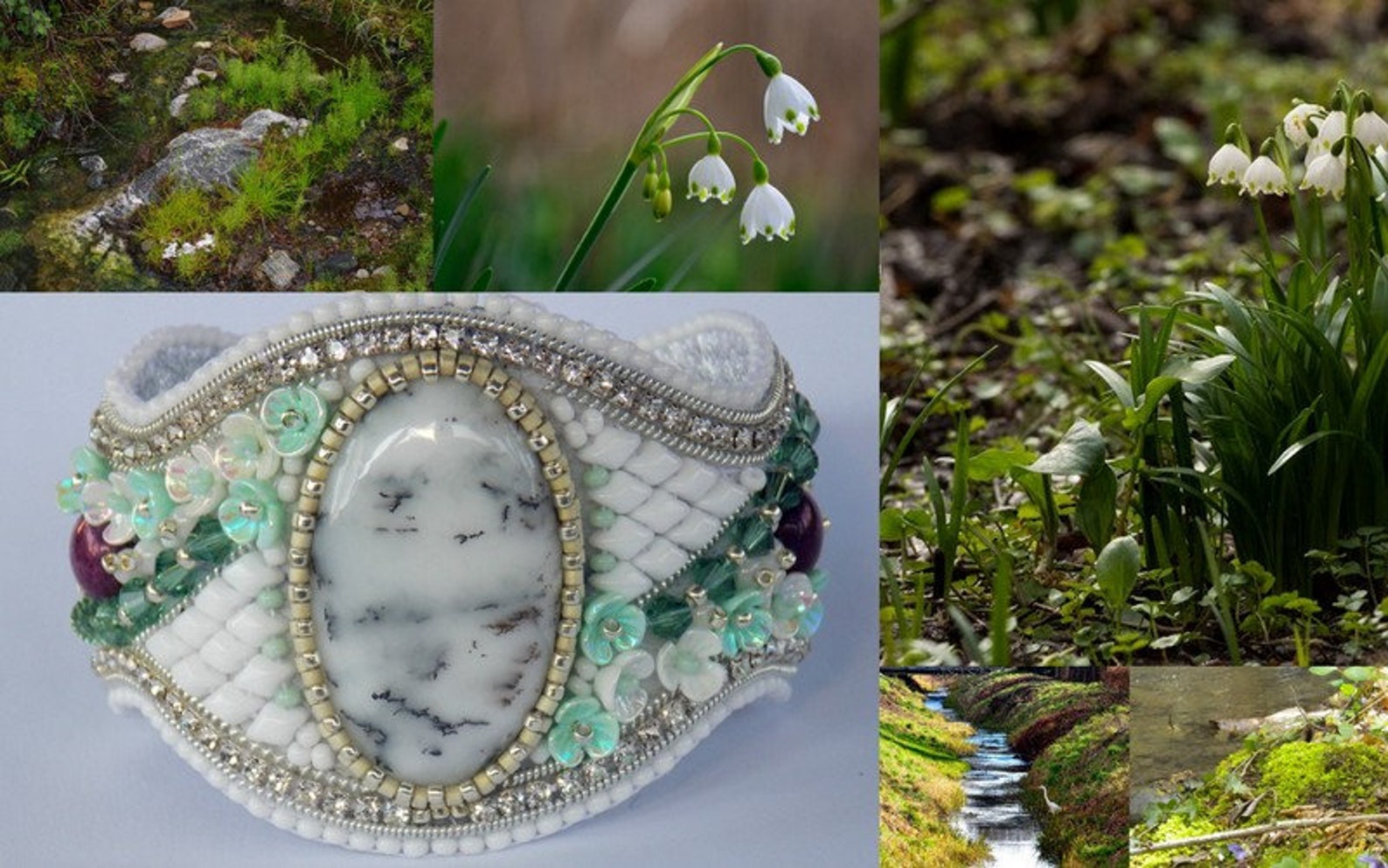 Awakening Nature Bracelet , Cuff, Fresh Colors, Bead Embroidery ...