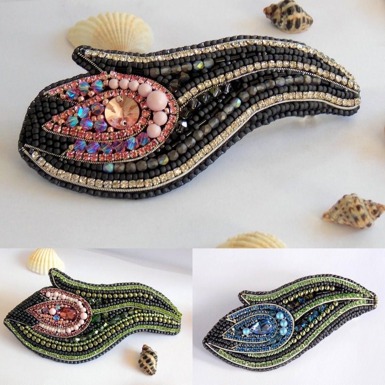 Tulip Floral Jewelry Spring Hair Clip Barrette Bead - Etsy