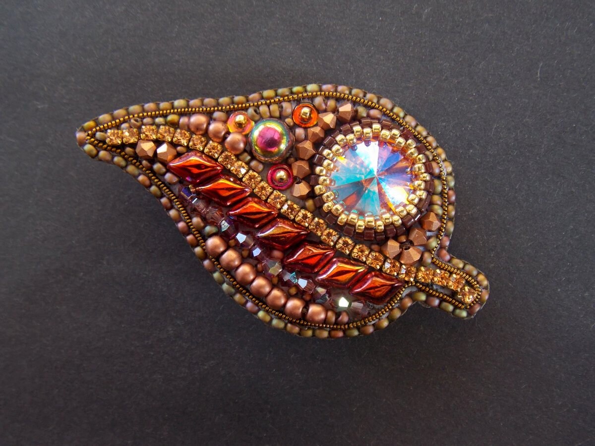DIY ,KIT, Pattern, Tutorial and Materials,autumn Leaf Brooch Tutorial ...