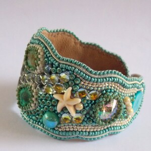 Sunset Bracelet , Cuff, Sea Colors, Bead Embroidery, Trending Jewelry ...