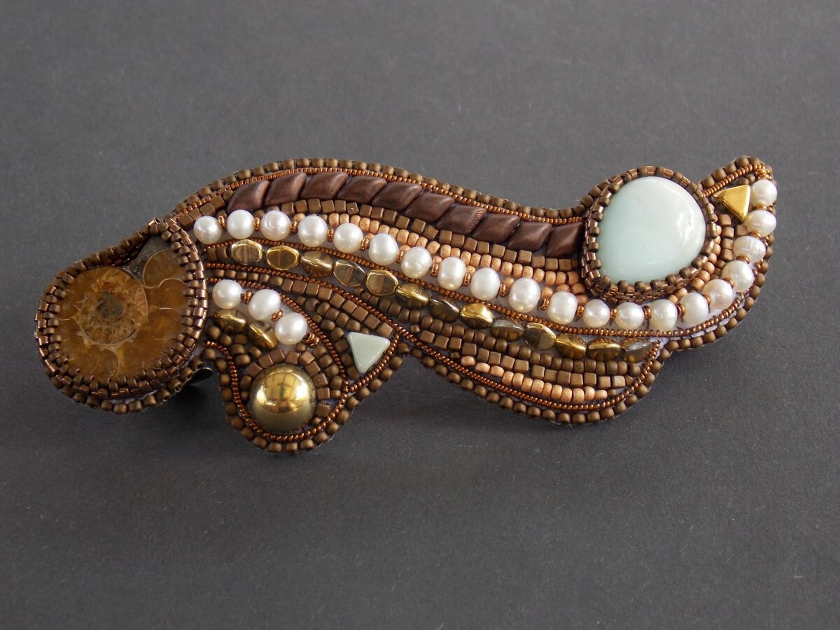 Amazonite Barrette Pattern hair Pin Tutorial Tutorial - Etsy