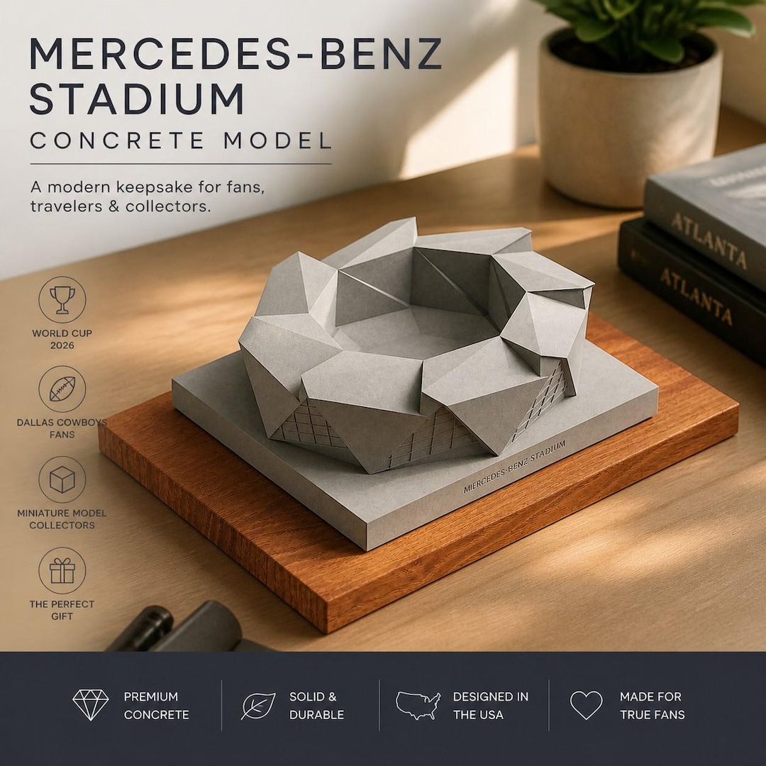 Mercedes-benz Stadium Concrete Model Desktop Decor | Custom Engraved ...