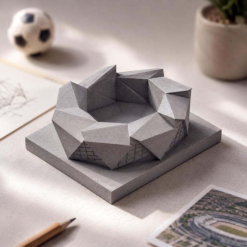 Mercedes-benz Stadium Concrete Model Desktop Decor | Custom Engraved ...