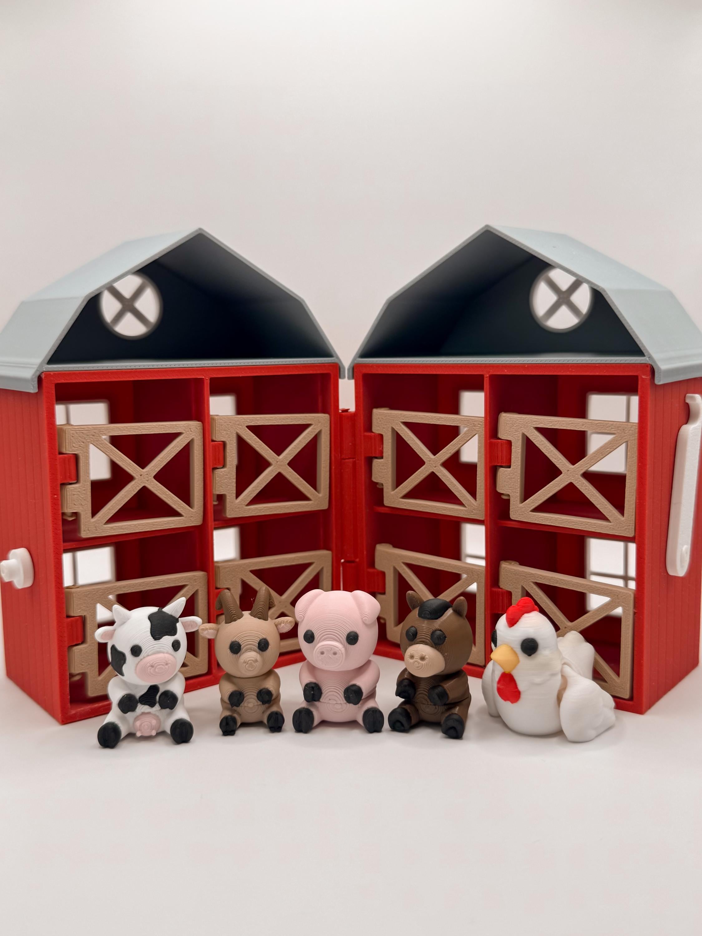 Classic Travel Barn Play Set | Montessori Kids Play | Farm Animals Set ...