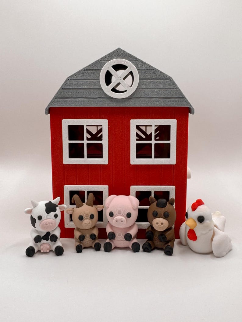 Classic Travel Barn Play Set | Montessori Kids Play | Farm Animals Set ...