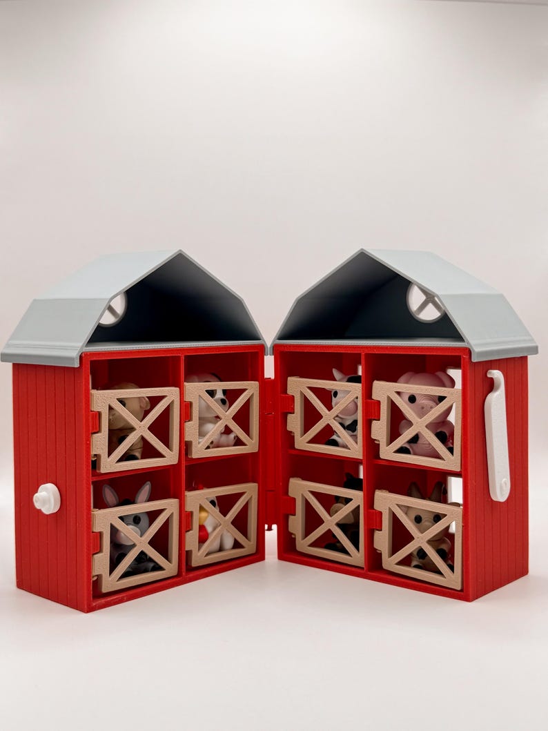 Classic Travel Barn Play Set | Montessori Kids Play | Farm Animals Set ...