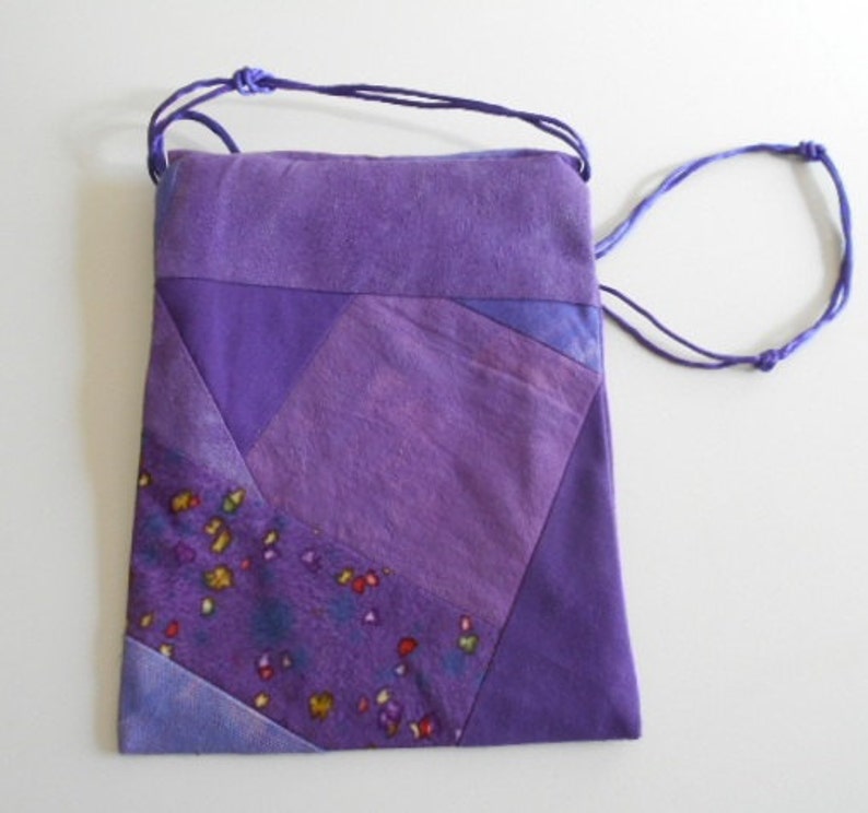 Small Purple Cross Body Handbag Hand Dyed Cotton Raw Silk Osnaburg ...