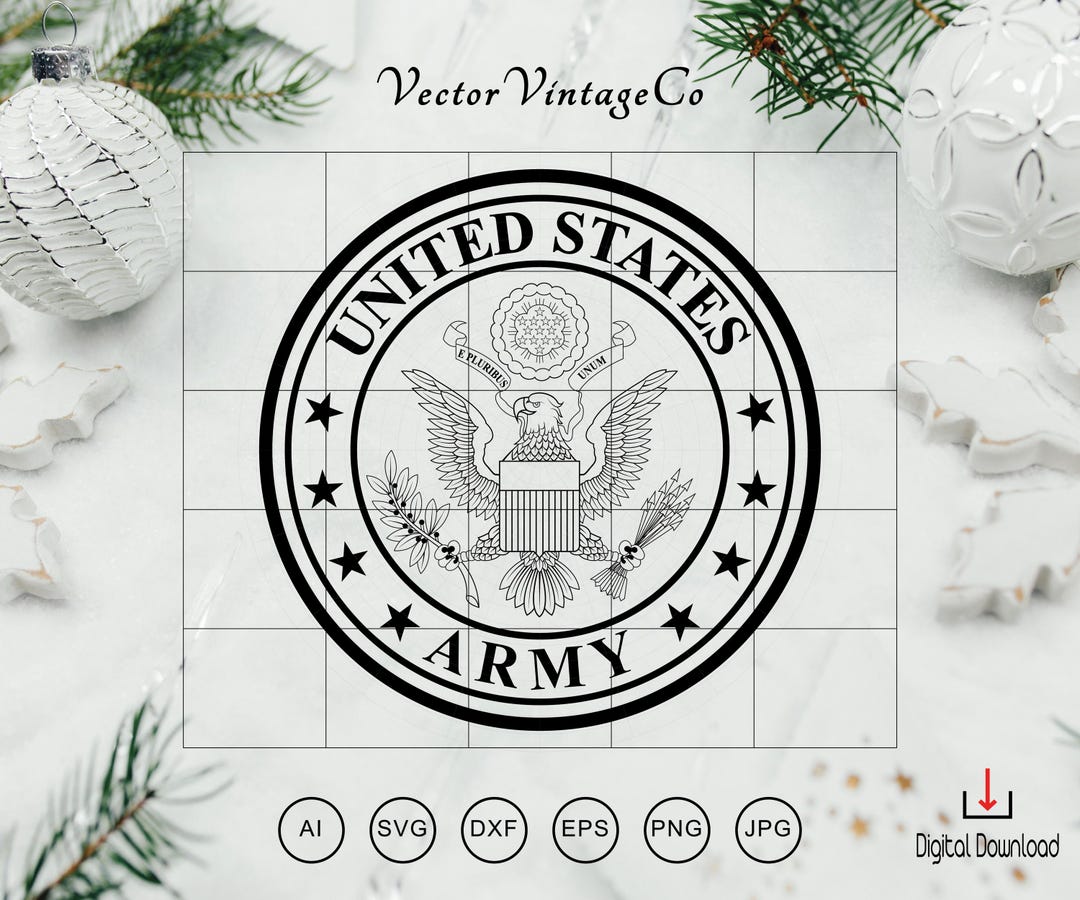 US Army Emblem SVG, Military Seal Vector, Cricut Cut File - Etsy