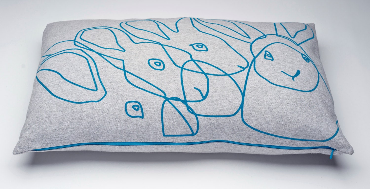 Big Neon Rabbit Pillow, 60x40 Cm. - Etsy