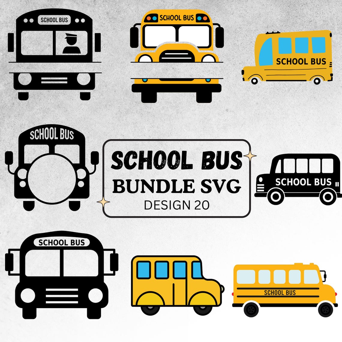 School Bus SVG Bundle | Layered Bus Cut Files | Back to School Clipart ...