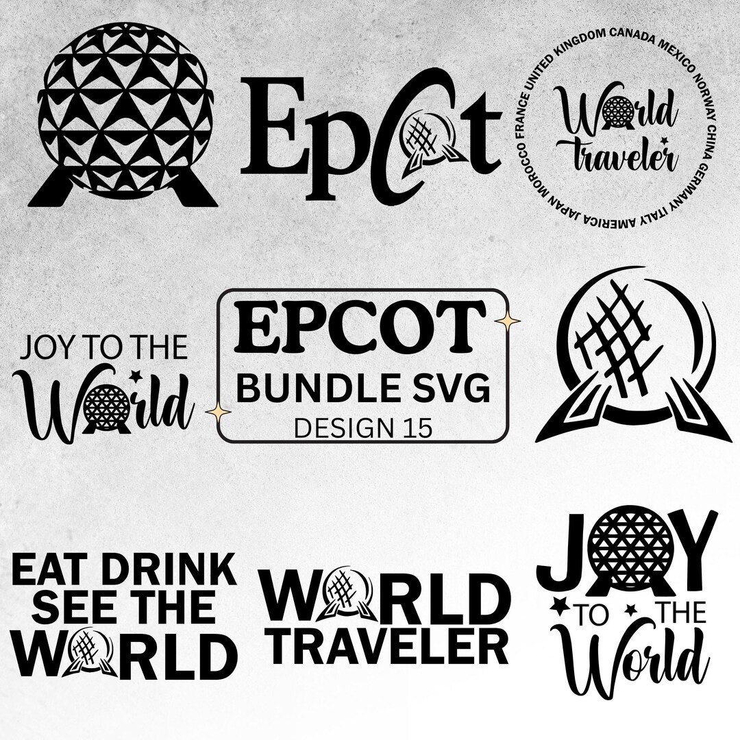 Epcot SVG Bundle - World Travel & Snacking Designs for Family Vacation ...