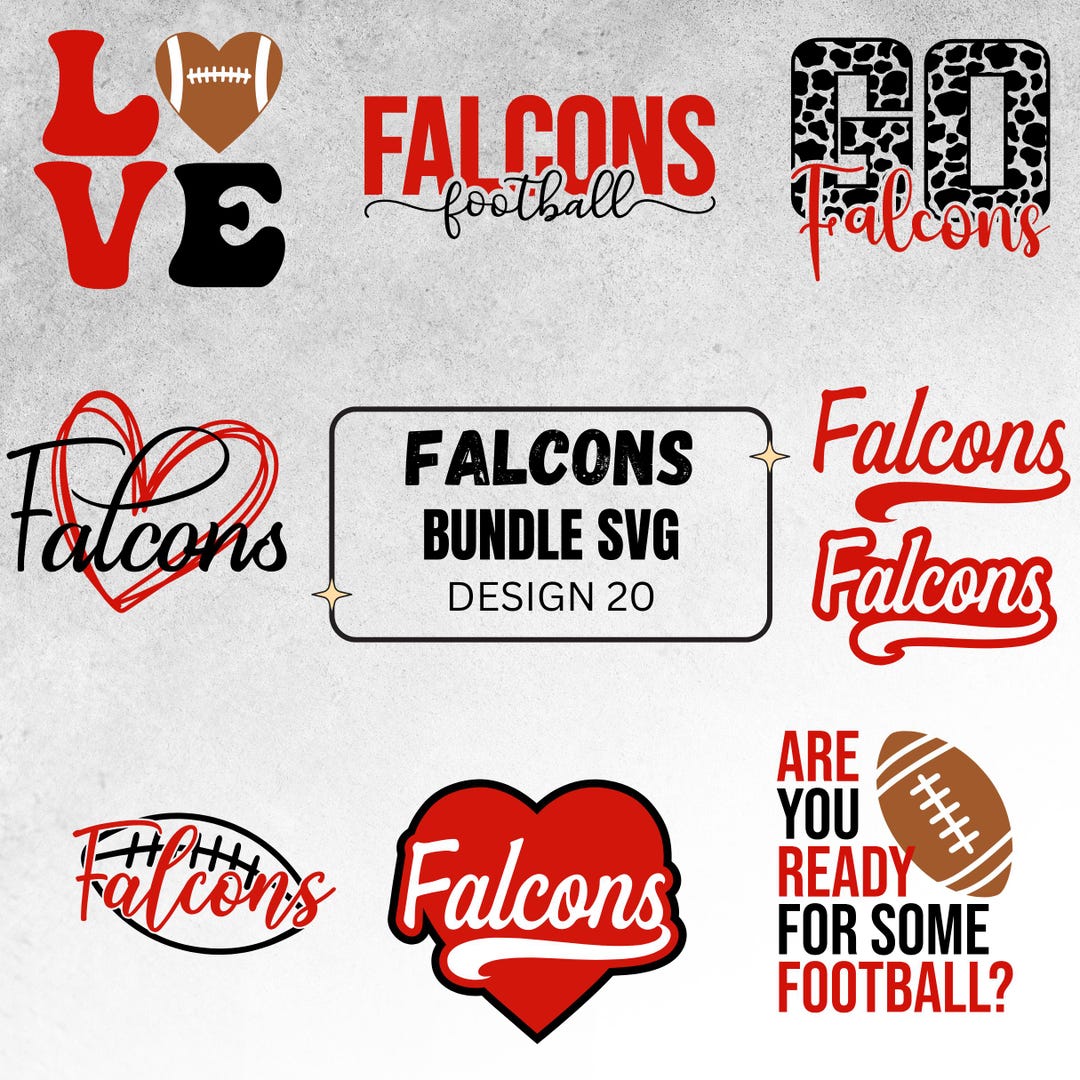 Falcons Team Spirit SVG Bundle | Football Falcon Clipart for Tumblers ...