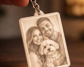 3D Printed Keychain Lithophane With Custom Picture - Etsy