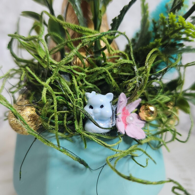 Gold Rabbit Statue, Easter Decor, Vintage Centerpiece, Spring Table ...