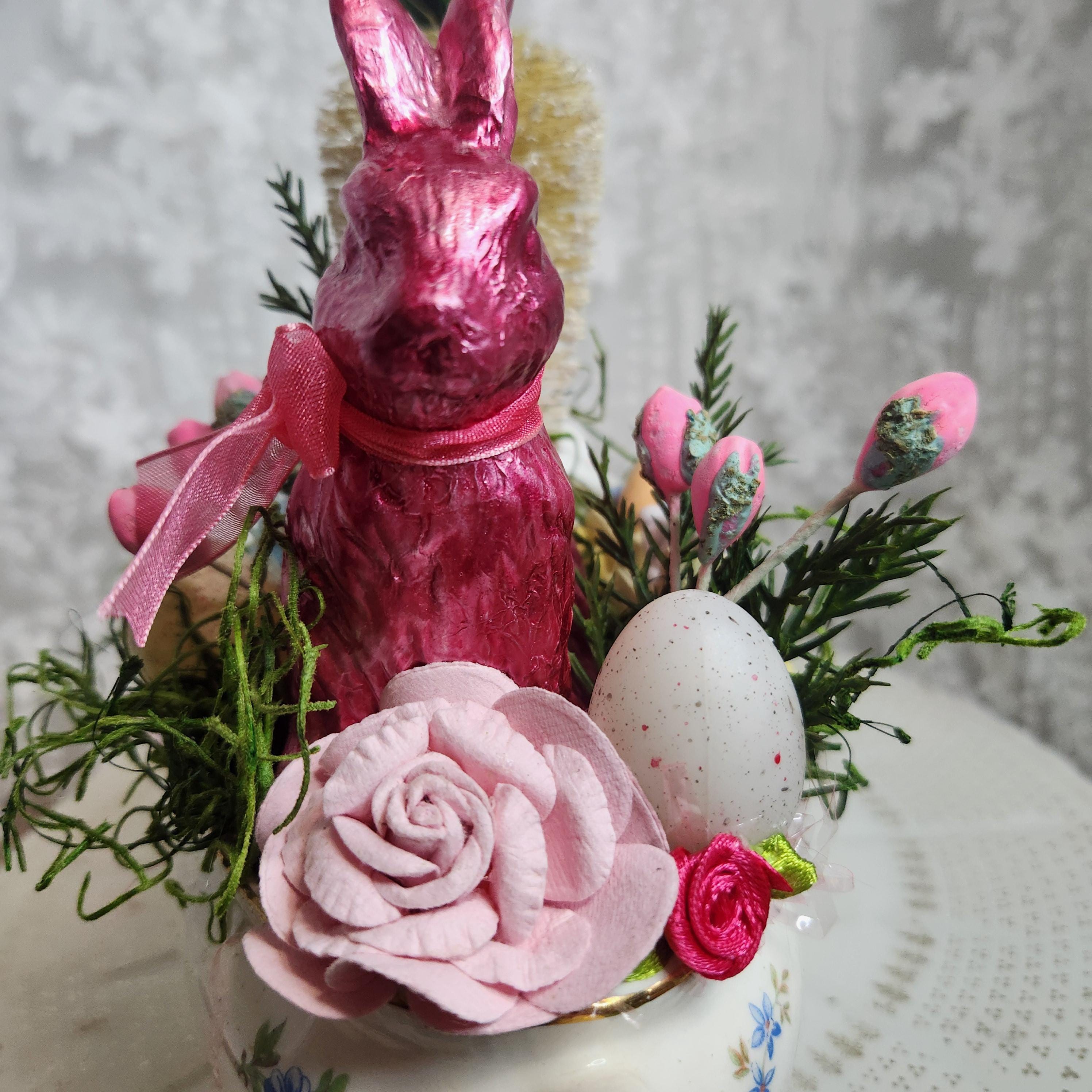 Easter Vintage Gravy Boat Assemblage, Quirky Spring Centerpiece - Etsy