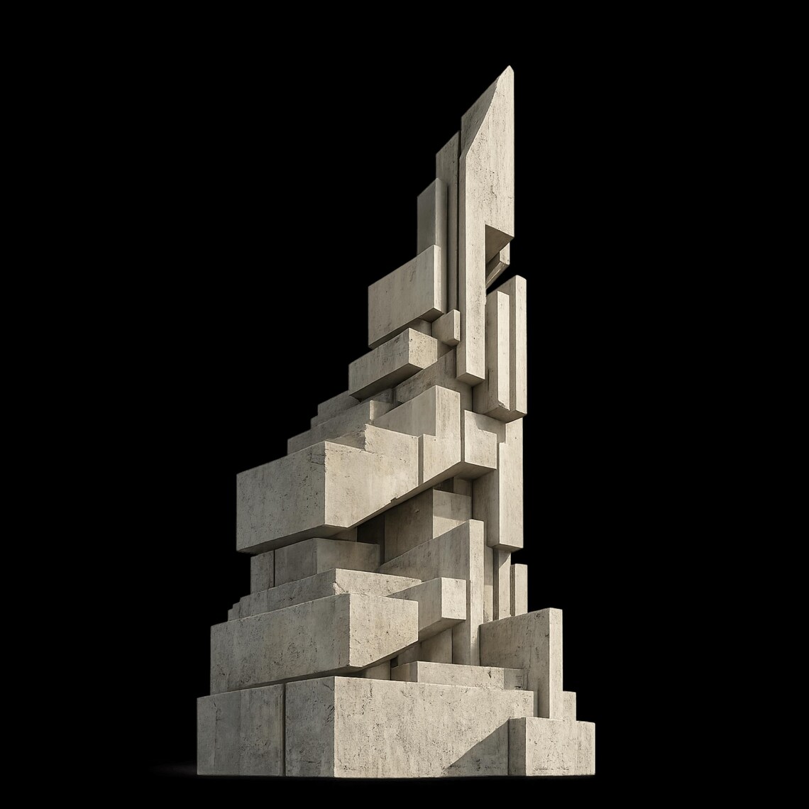 Brutalist Abstract Monument Wall Art | Minimal Architecture Sculpture ...