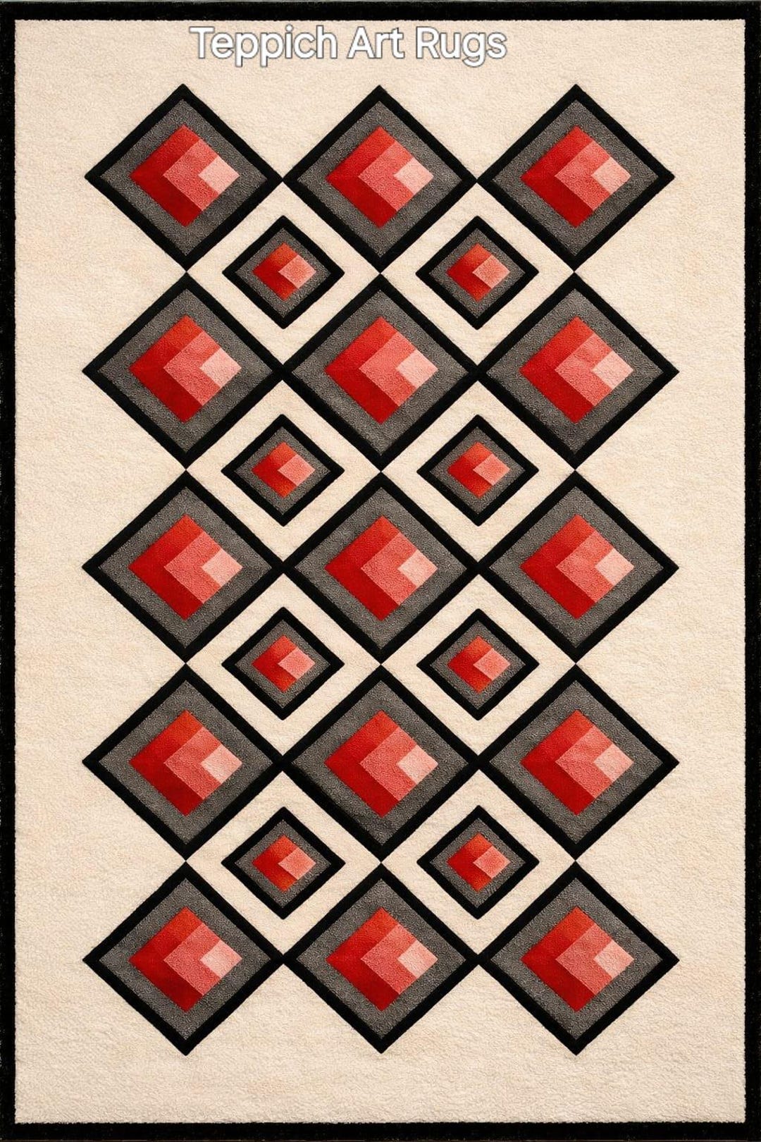 Royal Geo Diamond Art Carpet Classic Red & Black Diamond Carpet ...