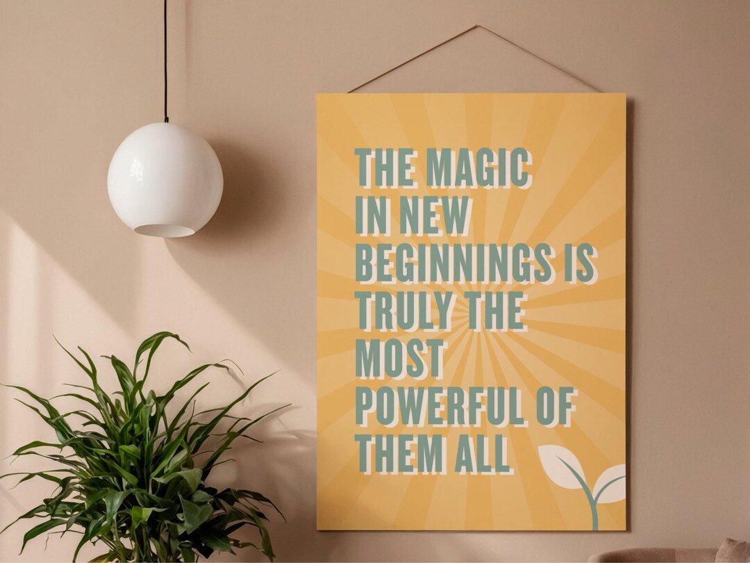New Beginnings Printable Wall Art | Inspirational Quote Poster Digital ...