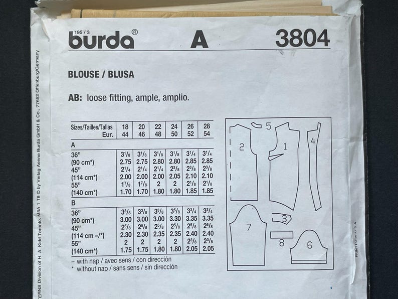 Burda Plus Sewing Pattern 3804 Blouse Shirt Sz 18 - 28 FF Uncut NOS - Etsy