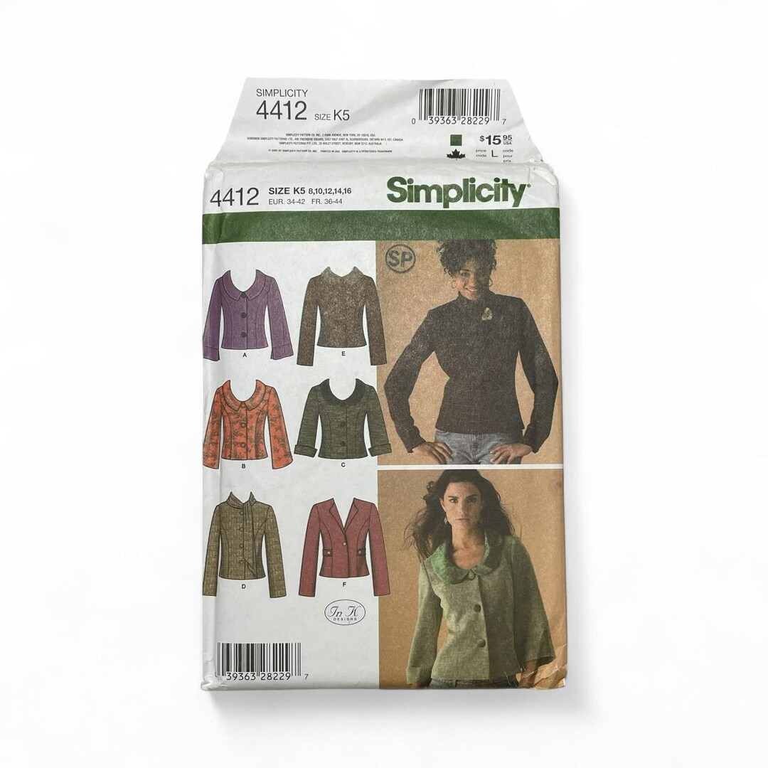 Simplicity Jacket Sewing Pattern 4412 Misses Sz 8 - 16 FF Uncut 2005 - Etsy