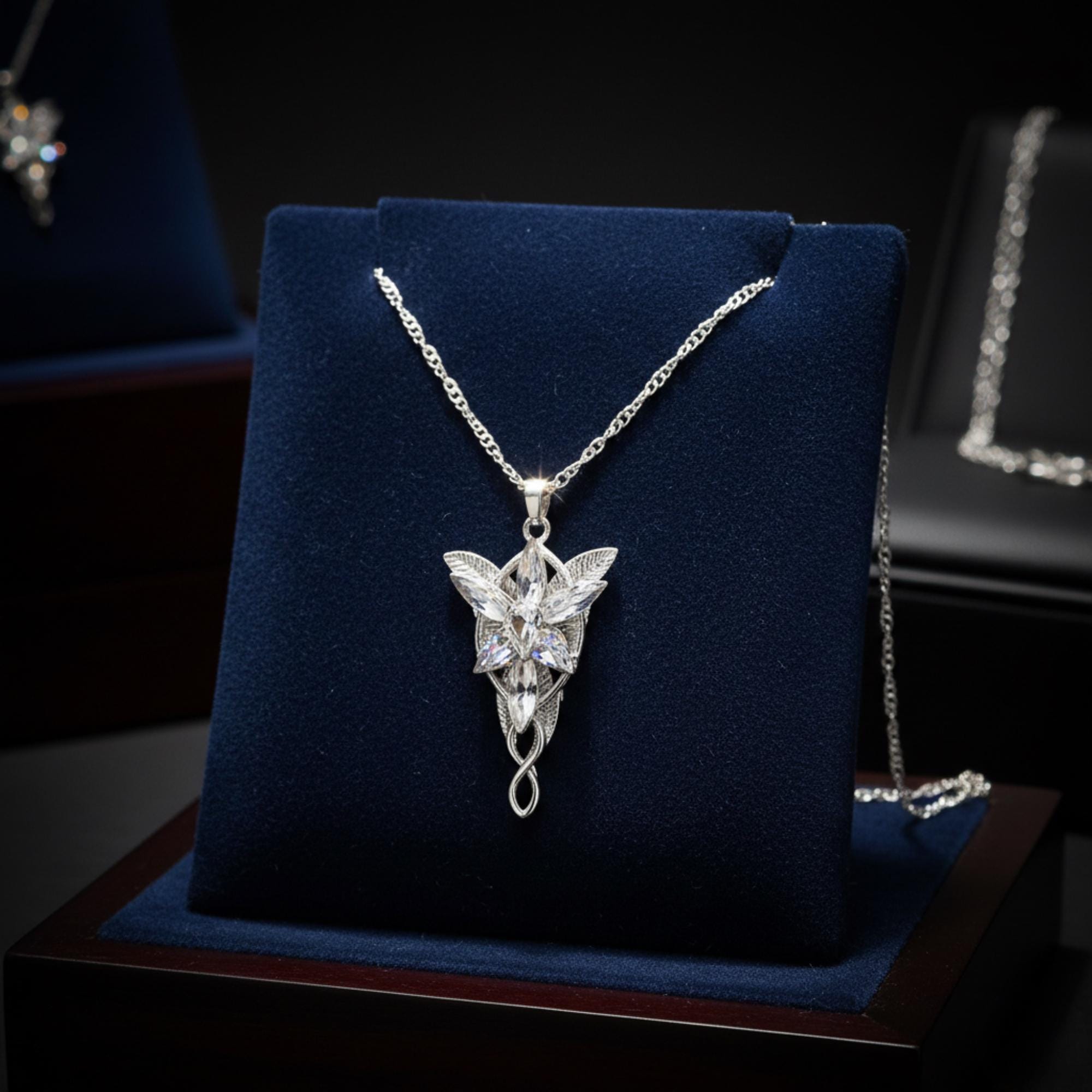 Arwen Evenstar Necklace: Crystal Cubic Zirconia Silver Pendant - Etsy