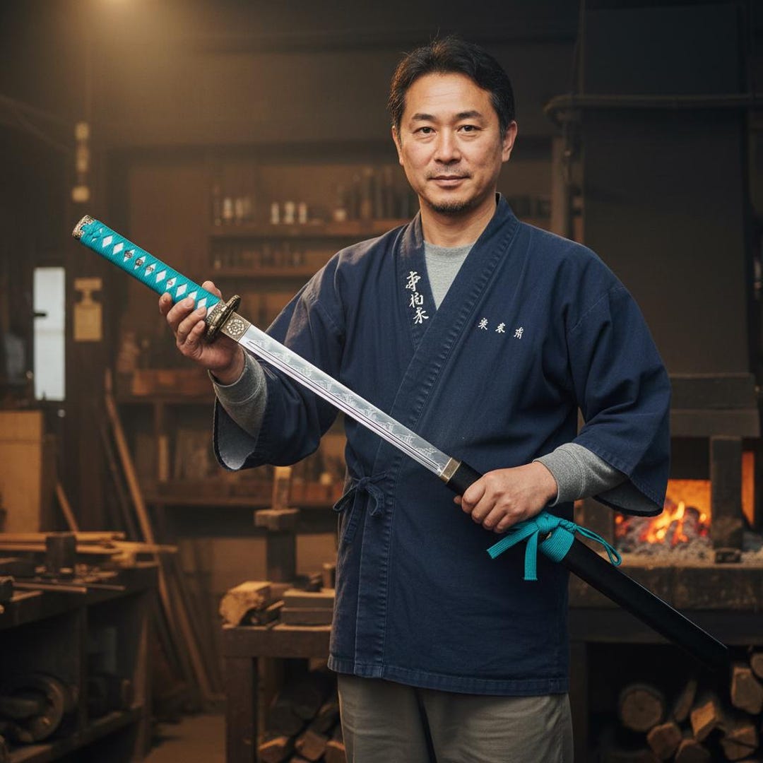 Hand-forged Japanese Samurai Sword - Iaido Training Sword - Anime ...