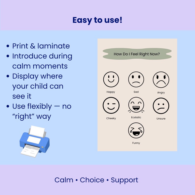 ADHD Morning Routine Chart | Calm Down Choice Board (digital Download ...