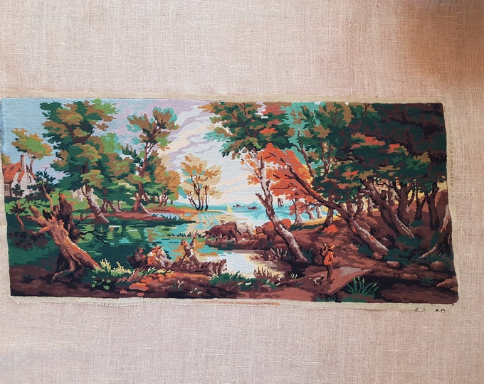 Large Forest Landscape French Vintage Completed Needlepoint - Etsy