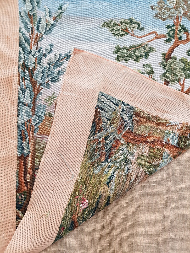 Completed Vintage Needlepoint Japanese Landscape Finished French ...