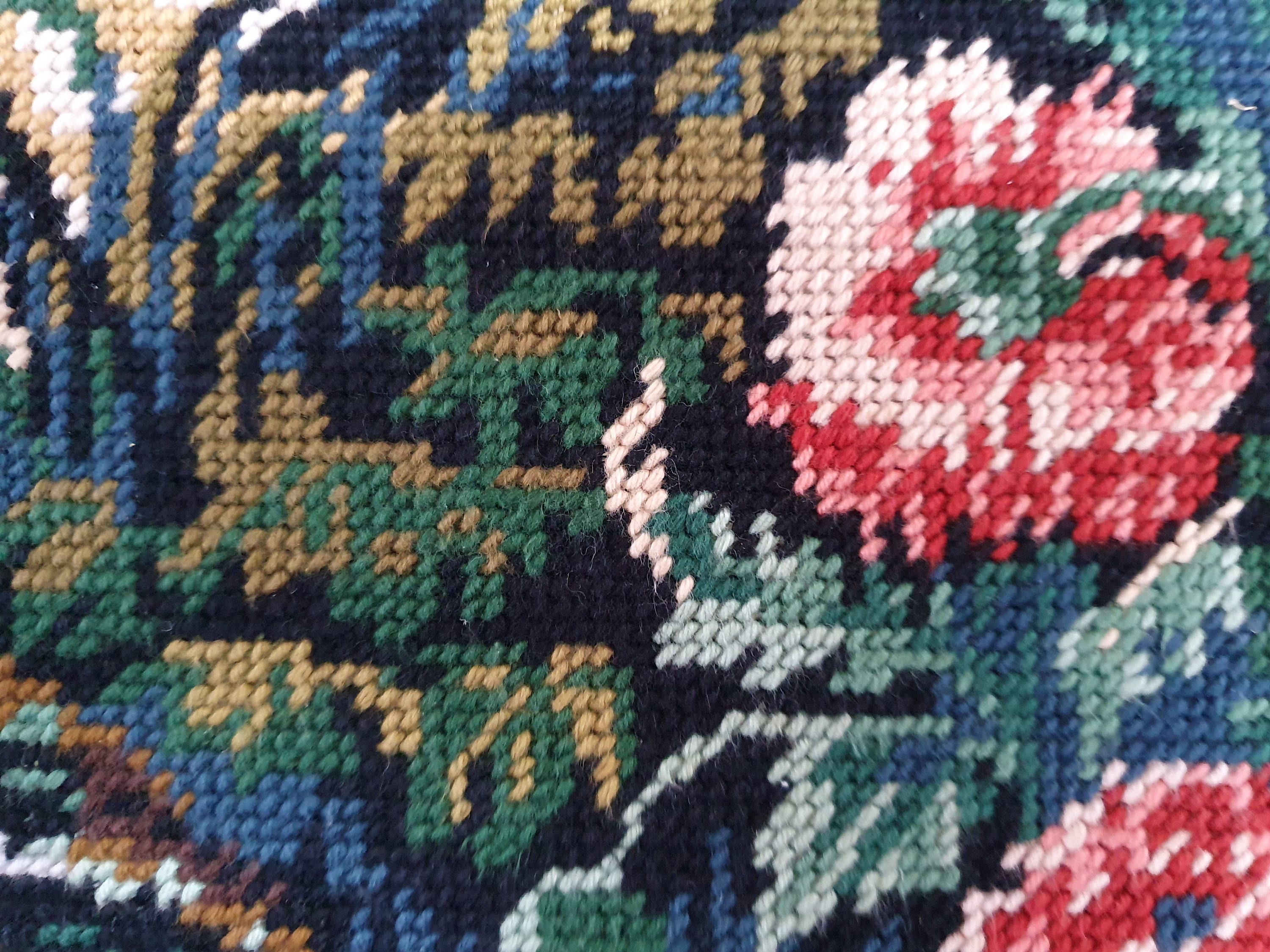 Beautiful Large Medieval Baroque Finished Vintage Needlepoint Tapestry ...